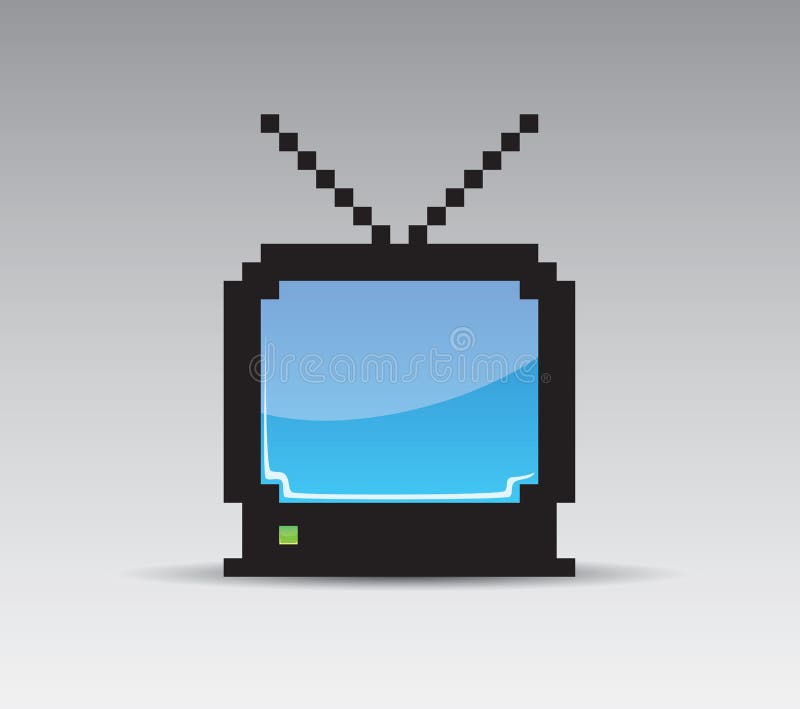 Tv stock vector. Illustration of video, screen, pixelart - 8777223