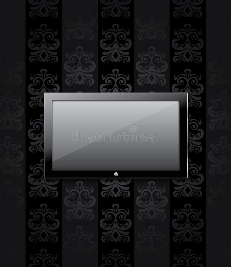 Tv on a Abstract Wallpaper Vector Stock Vector - Illustration of ornate ...