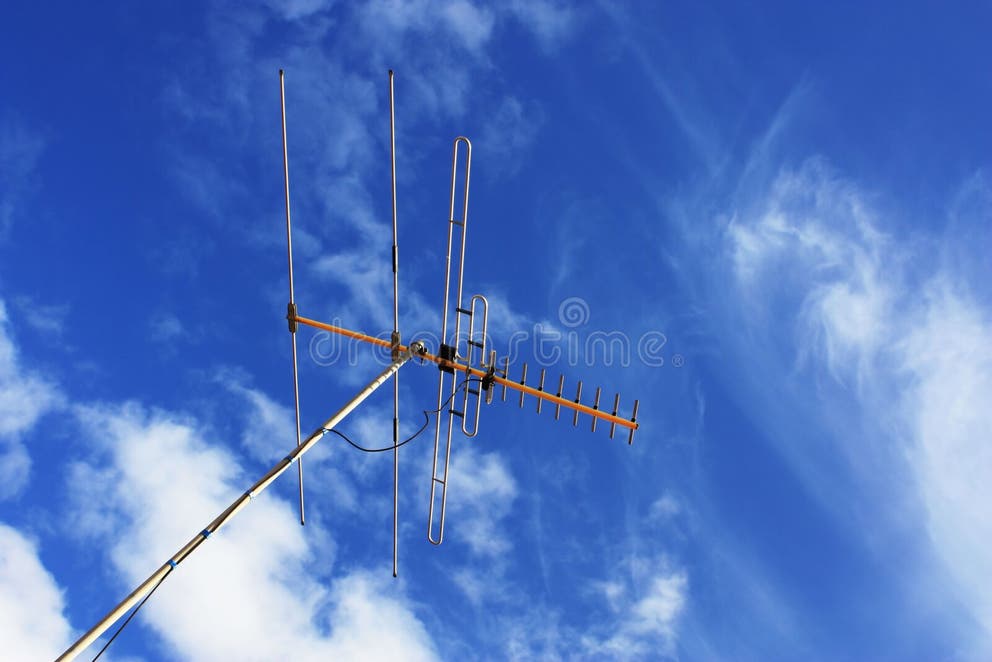 TV Aerial view looking up. stock image. Image of connection - 10133231