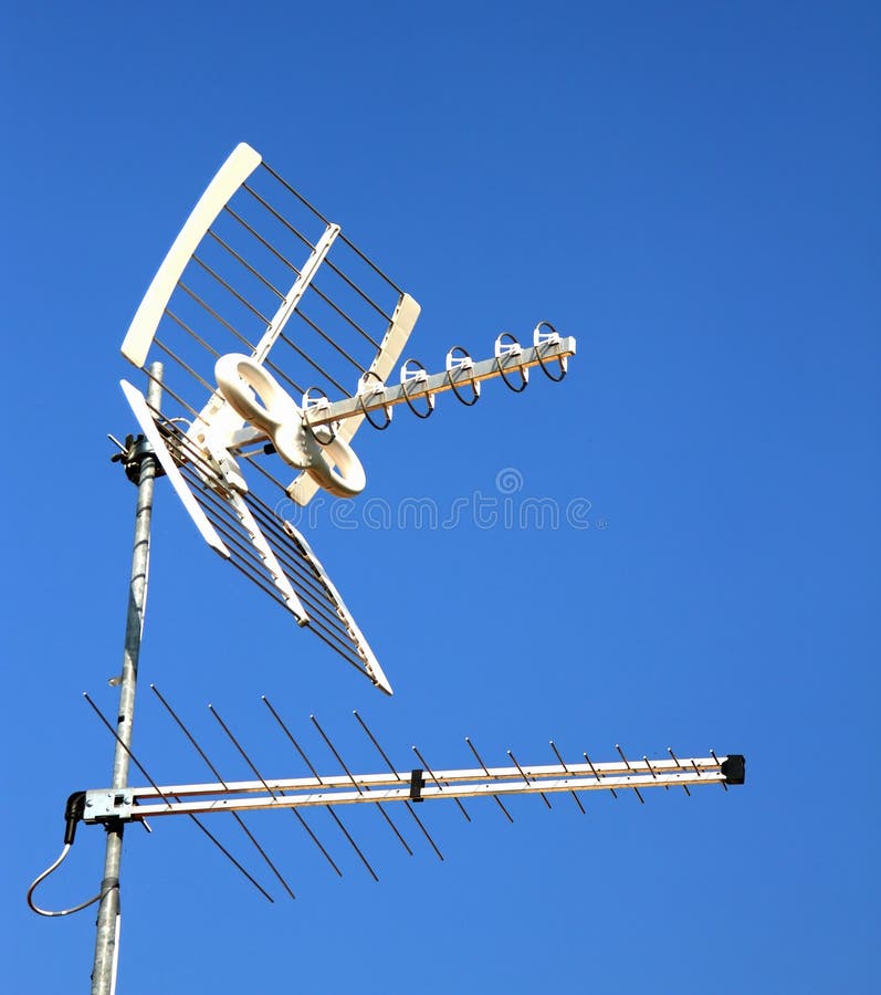 TV Aerial for Reception of TV Channels Stock Image - Image of ...