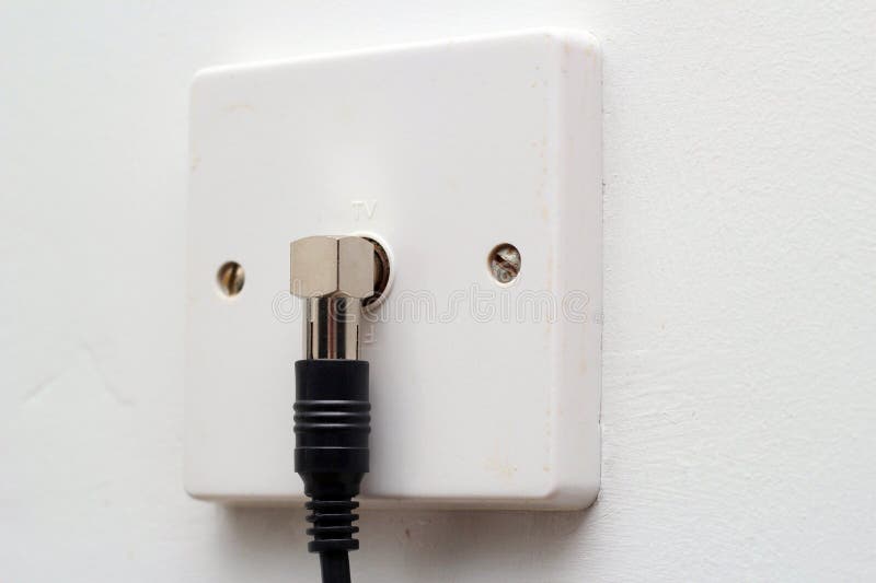 TV Aerial Wall Socket & Plug Stock Image - Image of aerial, socket ...