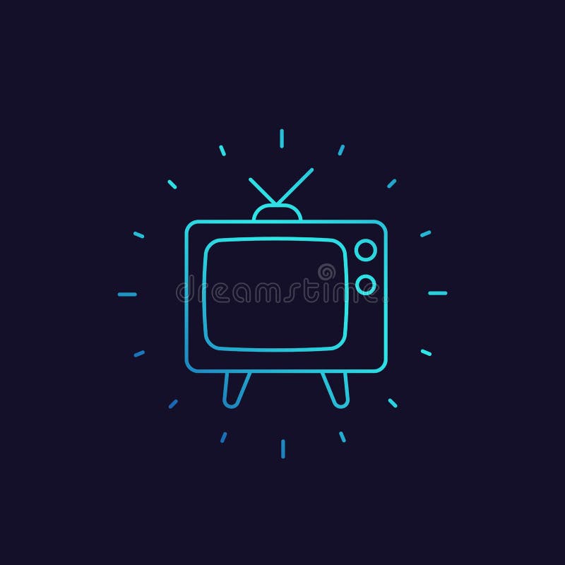 Television Linear Icons, Signs, Symbols Vector Line Illustration Set ...