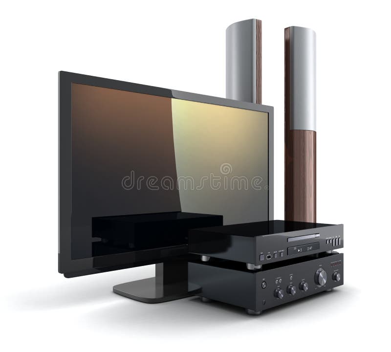 Audio System 5.1 and Sound Wave, View Top Stock Illustration ...