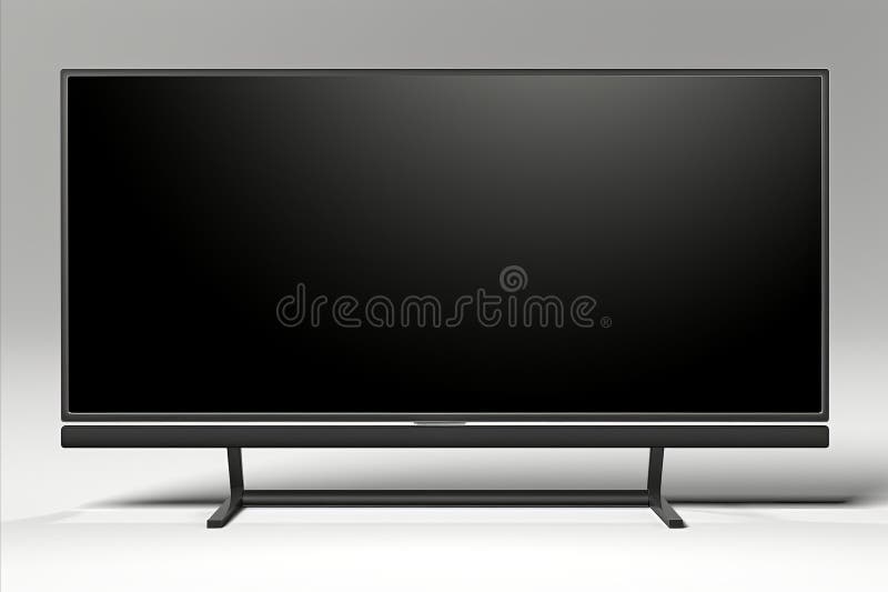 TV with Black Screen Hangs on the Wall in the Room Copy Space White ...