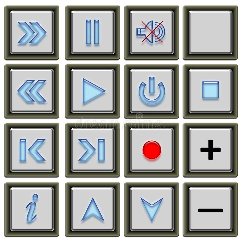 Computer Tv Monitor Screen Buttons Set Stock Illustration ...