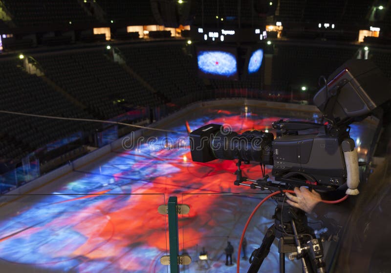 TV camera stock image. Image of offense, media, hockey - 51247675