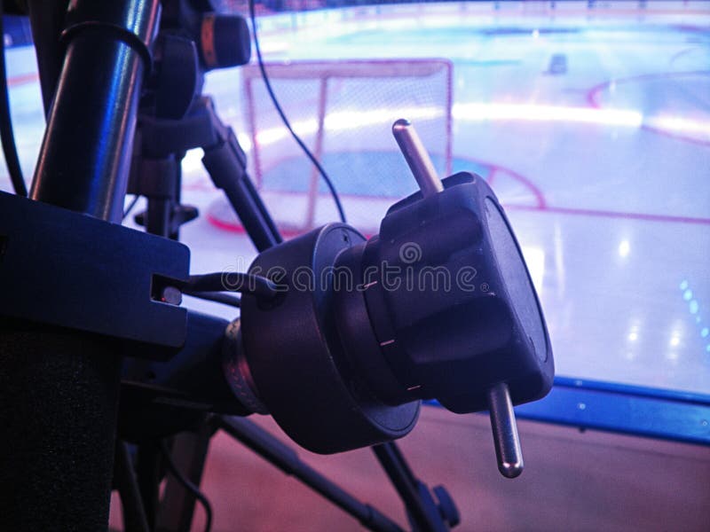 TV Camera for Broadcast Hockey Stock Image - Image of league, person ...