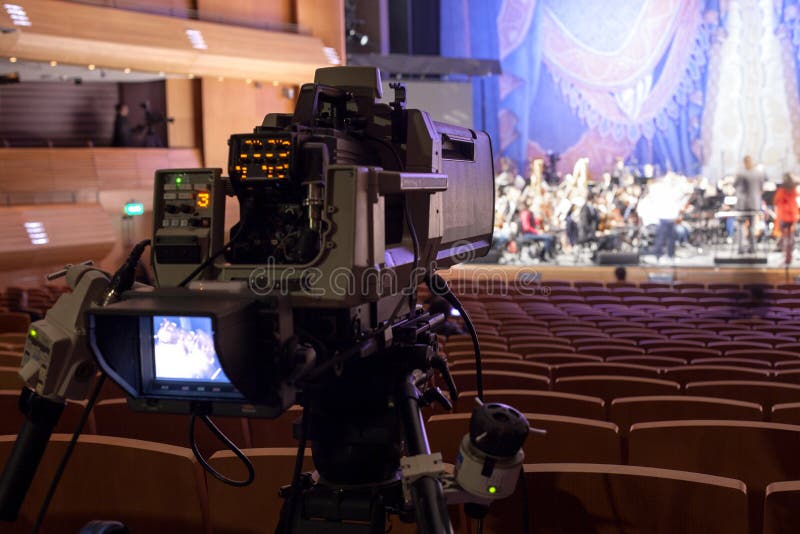 Television Studio Set and Camera Stock Photo - Image of studio, making ...