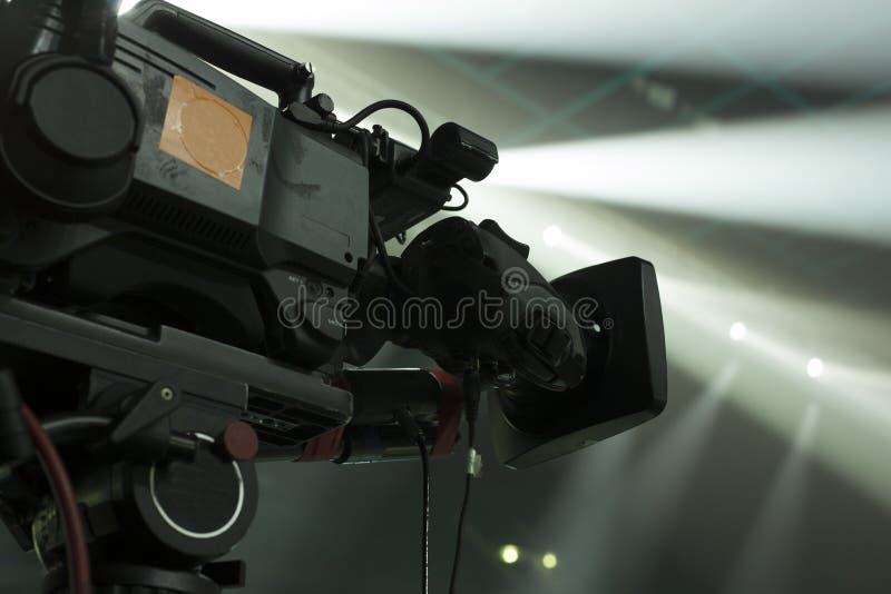 Tv camera stock photo. Image of light, conversation, action - 48549160