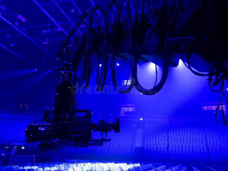 Tv Camera in a Concert Hall. Digital TV Camera Stock Image - Image of ...