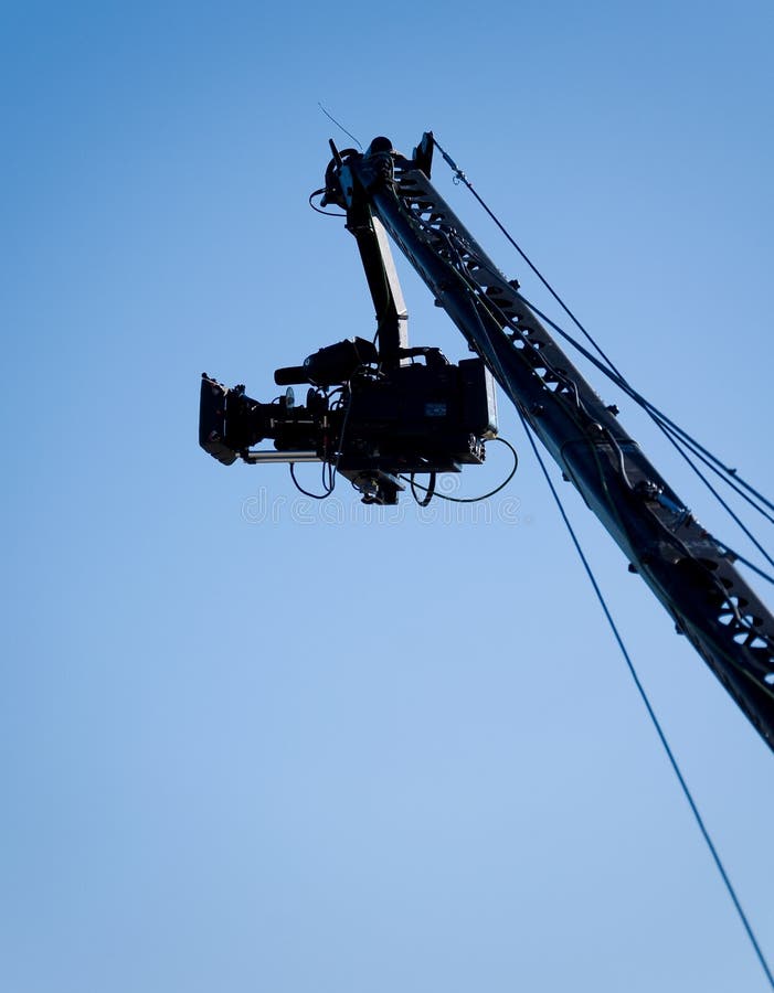 TV Camera in crane stock image. Image of record, optic - 8573069