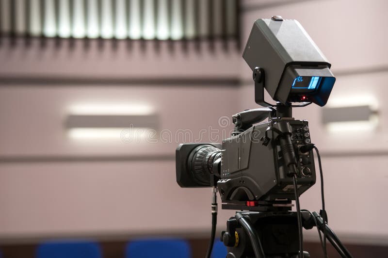 TV camera in film studios stock photo. Image of video - 82185912