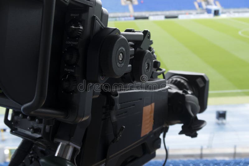 TV Camera on Football Field Stock Image - Image of television, football ...