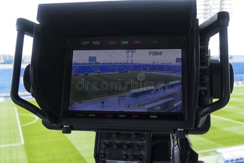 TV Camera on Football Field Stock Image - Image of television, football ...