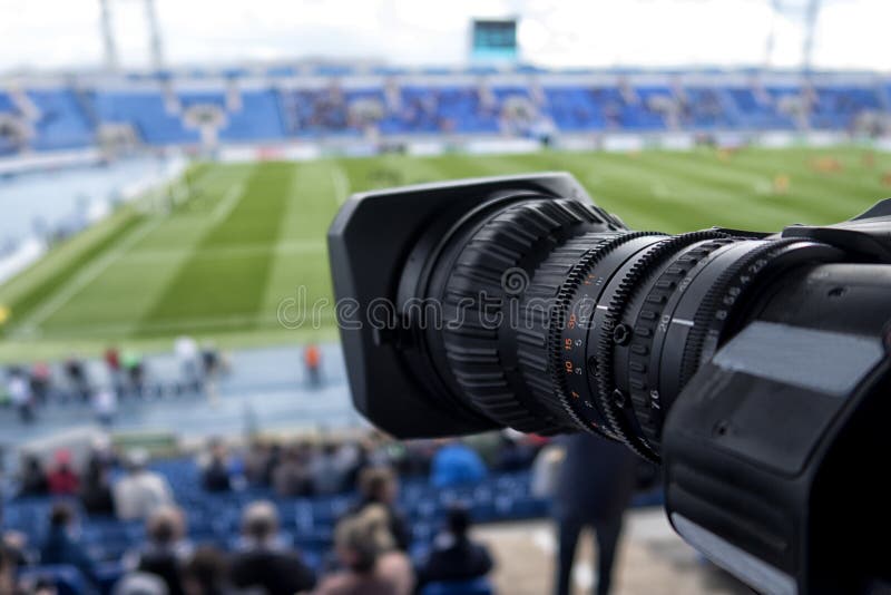 TV Camera on Football Field Stock Image - Image of television, football ...
