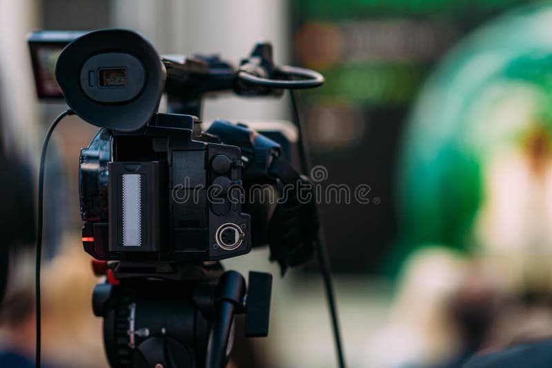 TV Camera at a Green Energy Public Media Event Stock Image - Image of ...