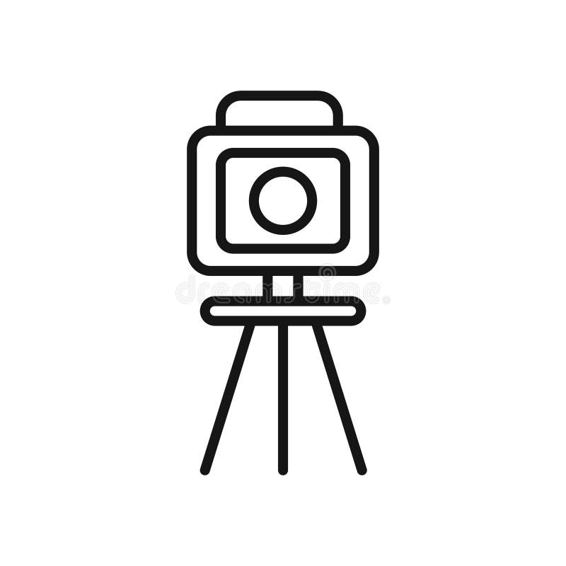 TV Camera Icon Thin Line Art Isolated Stock Vector - Illustration of ...