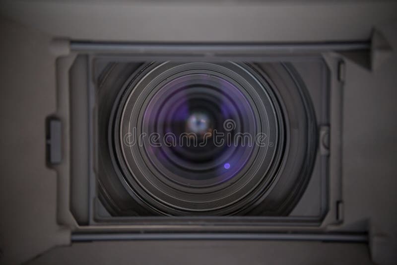 Tv camera lense close up stock image. Image of projection - 77653357