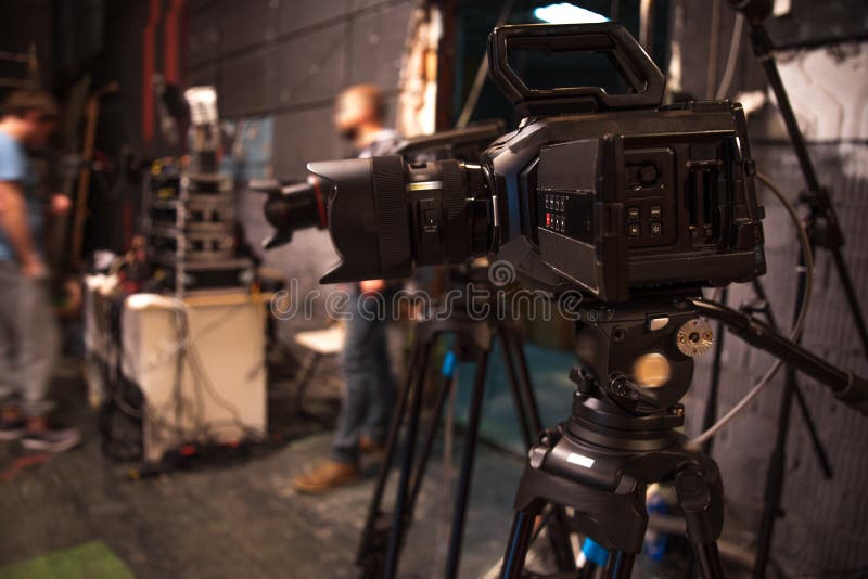 TV camera in recording stock photo. Image of lens, closeup - 115445378