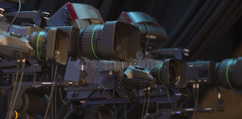 TV camera in recording stock image. Image of broadcast - 212780397