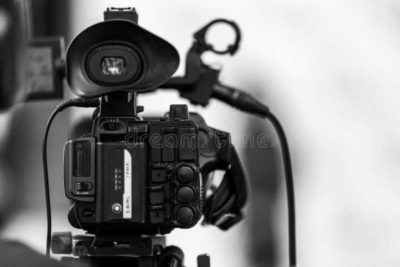 TV Camera Recording a Publicity Event Stock Photo - Image of public ...