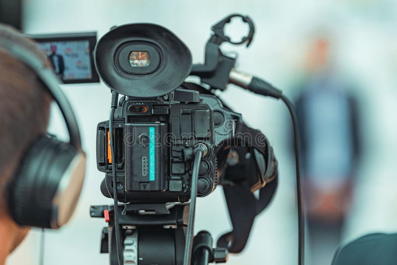 TV Camera Recording a Publicity Event Stock Photo - Image of video ...