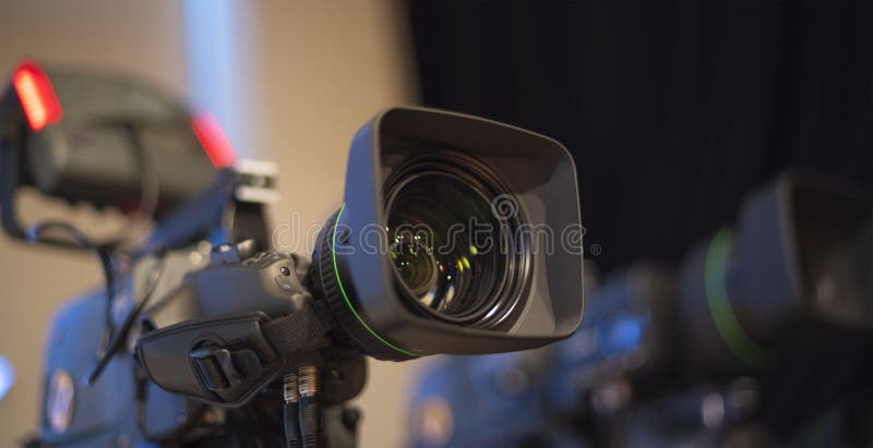 TV camera in recording stock photo. Image of black, equipment - 212780366