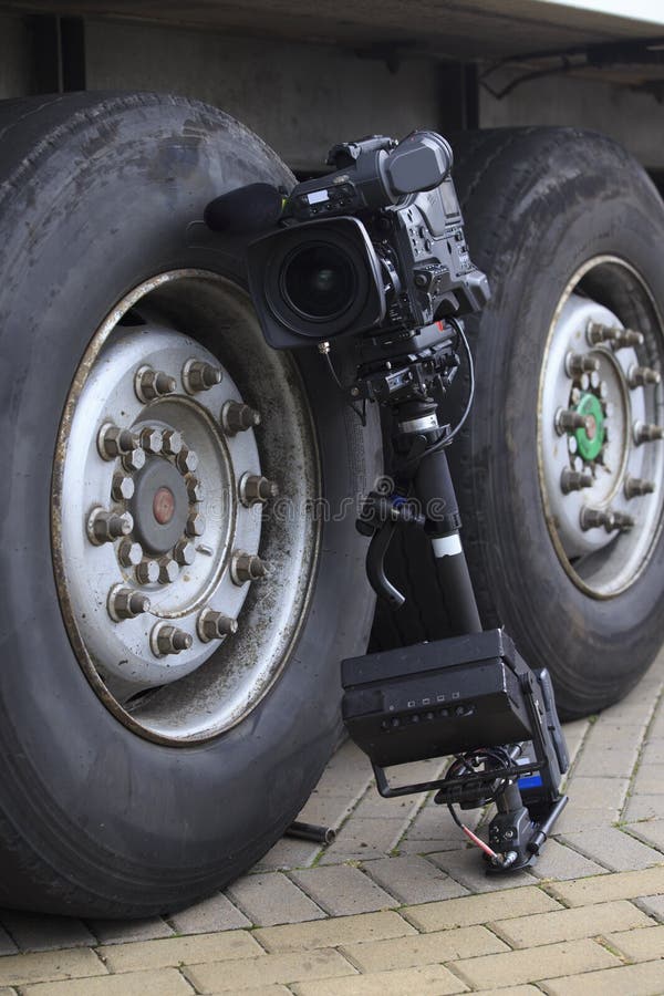 TV camera with steadicam stock image. Image of leaning - 59163063