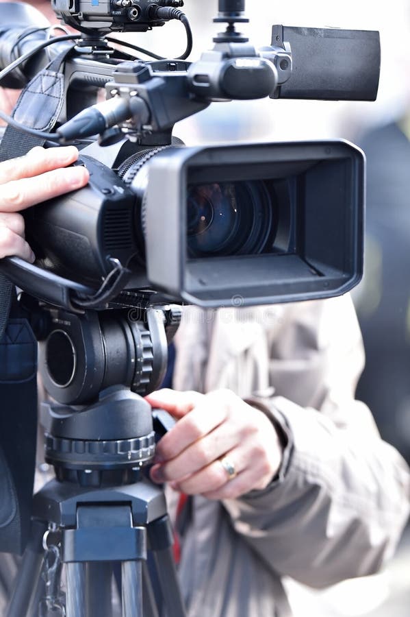 TV Cameras Broadcasting Media Event Stock Photo - Image of reporter ...