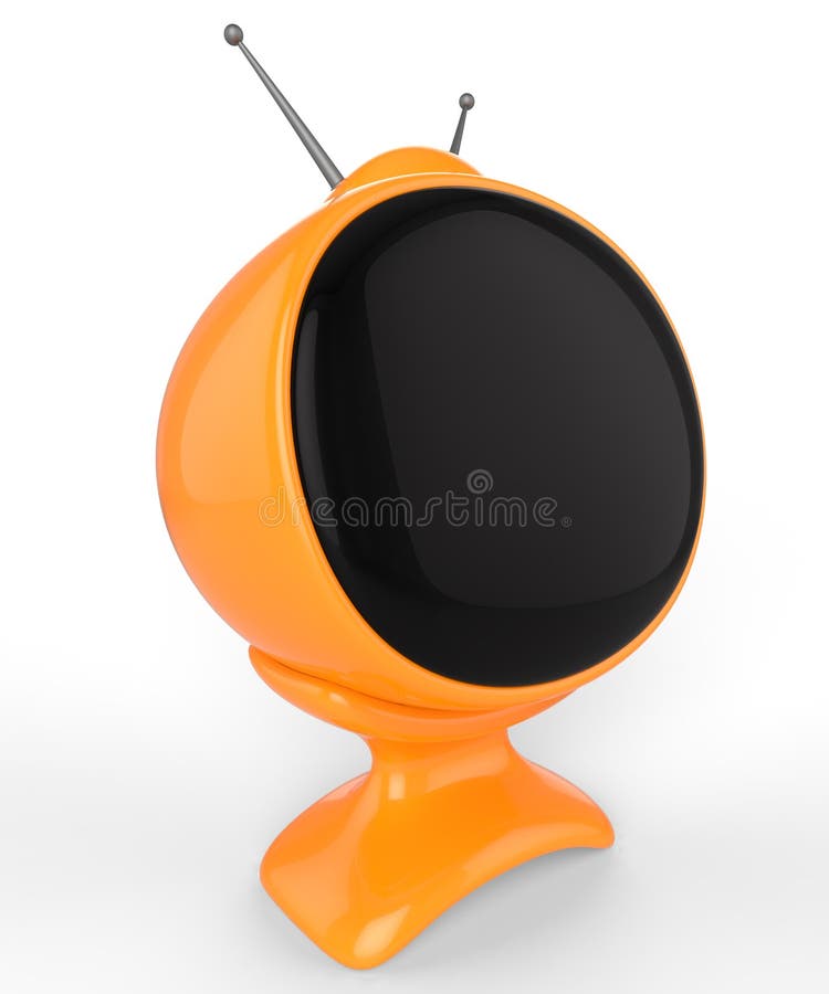 TV cartoon orange model stock illustration. Illustration of visual ...