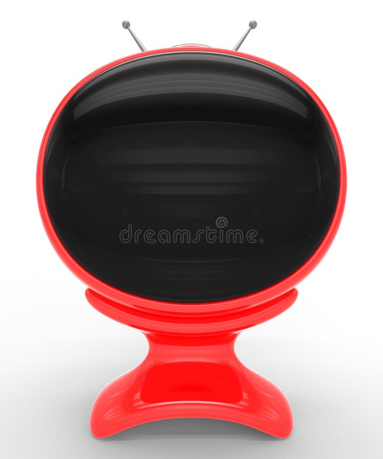 TV cartoon red model stock illustration. Illustration of watching ...