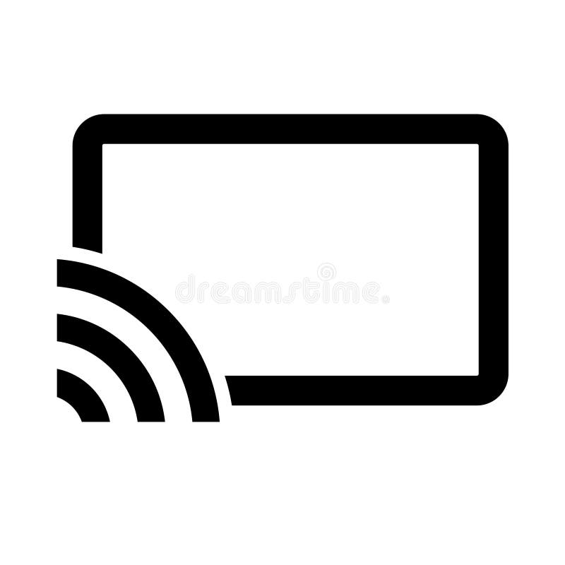 Wireless Cast or Transmit Icon Stock Vector - Illustration of broadcast ...