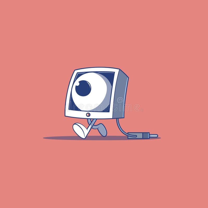 TV Character with a Big Eye instead of a Screen Vector Illustration ...