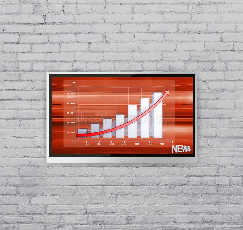 TV with chart stock illustration. Illustration of definition - 40260468
