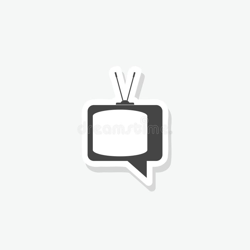 TV Chat Logo Design Sticker Icon Stock Vector - Illustration of news ...
