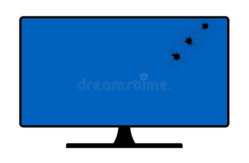 Computer Screen Bullet Holes Stock Vector - Illustration of graphic ...