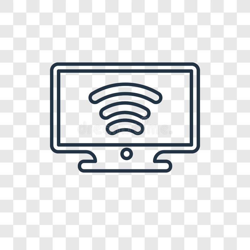Tv Concept Vector Linear Icon Isolated on Transparent Background Stock ...