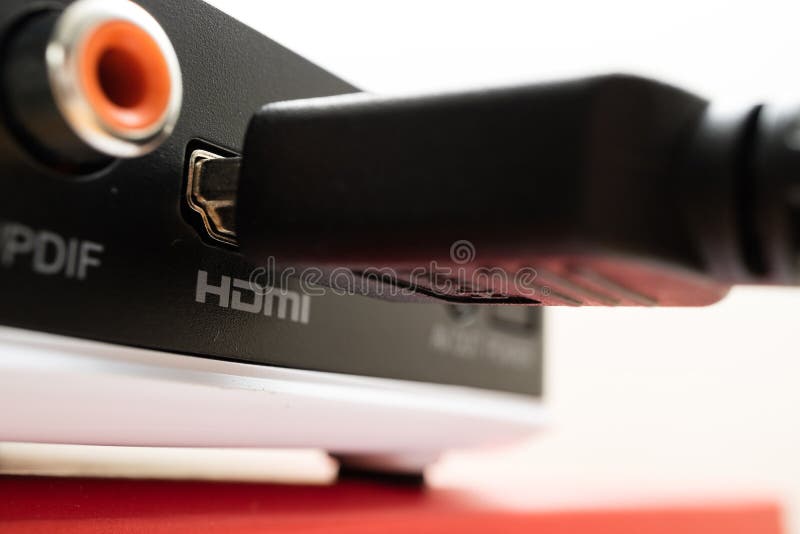 Tv Connectors in the Device and Hdmi Cable Stock Photo - Image of cable ...