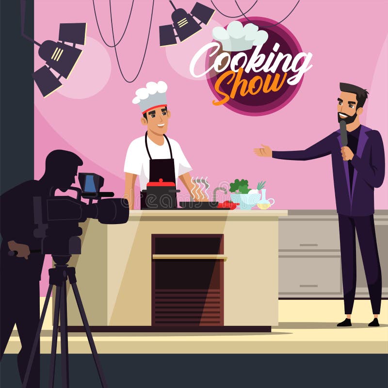 Food Cooking Tv Show Studio Stock Illustrations – 60 Food Cooking Tv ...