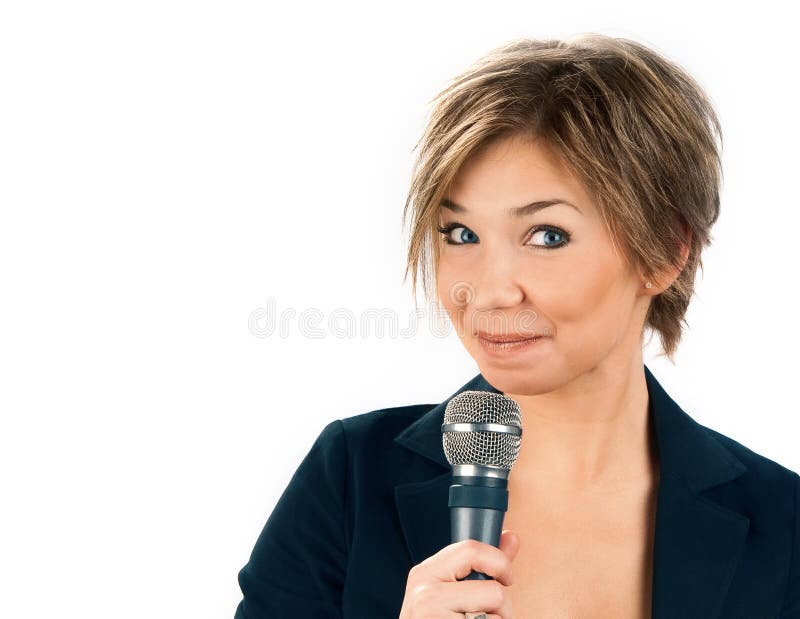 TV Correspondent. stock photo. Image of interview, female - 22989886