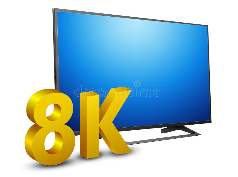 TV 3D icon with 8K symbol stock vector. Illustration of video - 162114547
