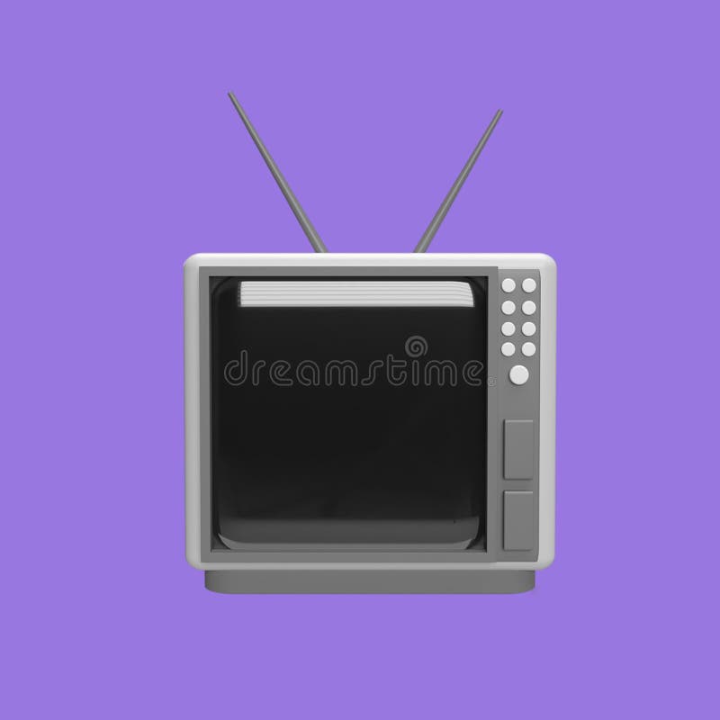 Tv 3d Icon Model Cartoon Style Concept. Render Illustration Stock ...