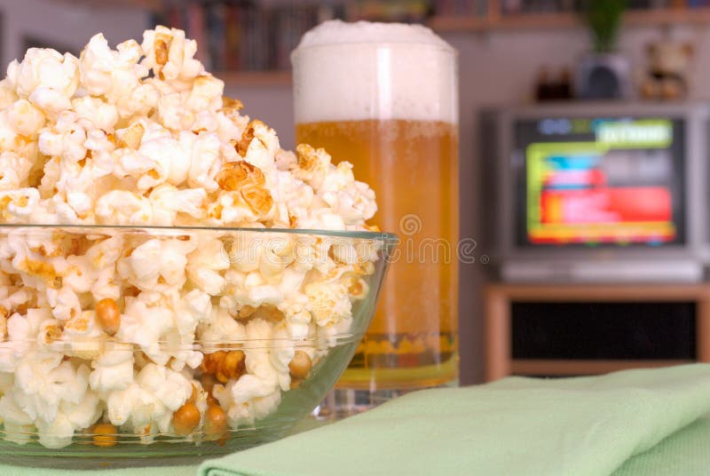 TV dinner, snack, popcorn stock image. Image of relax - 3227551