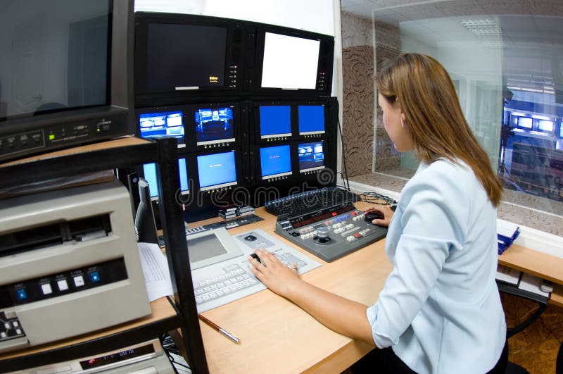 Television director s room editorial stock photo. Image of process ...