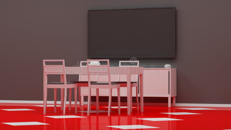 TV display 3D rendering stock illustration. Illustration of flat - 83402316