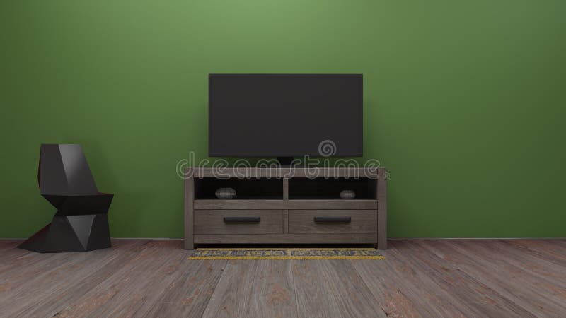 TV display 3D rendering stock illustration. Illustration of building ...