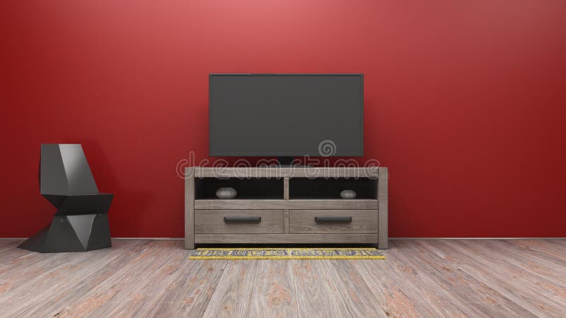 TV display 3D rendering stock illustration. Illustration of building ...