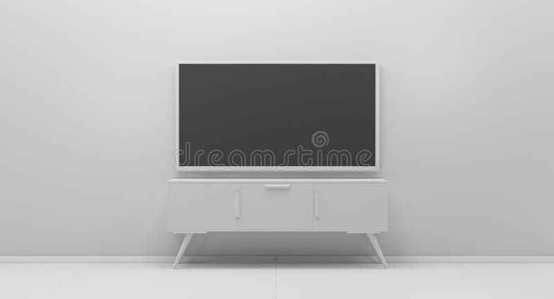 TV display 3D rendering stock illustration. Illustration of floor ...