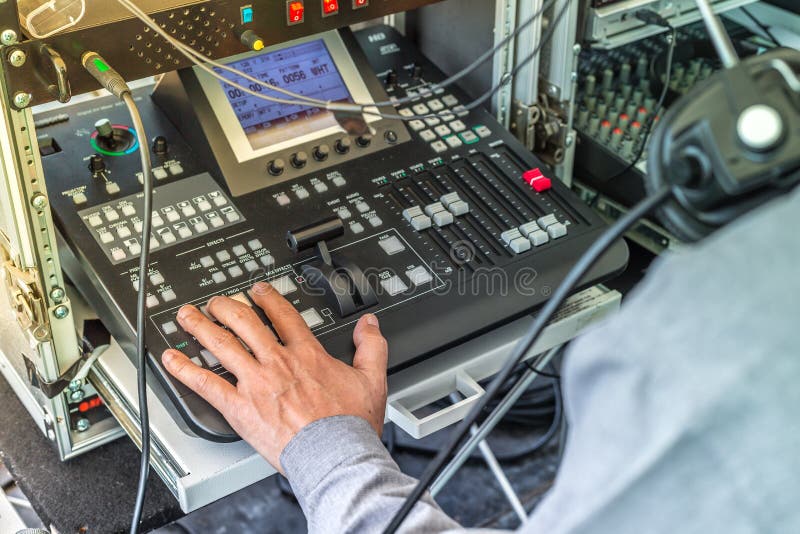 TV editor working stock photo. Image of equipment, mixer - 80376502