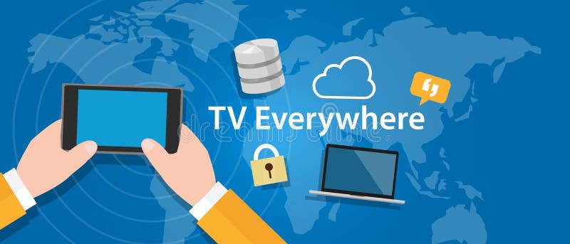 TV Everywhere Watch Television on Mobile Device Stock Vector ...